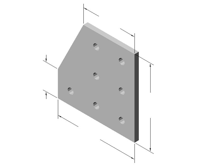 7 Hole 90 Degree Joining Plate-BLACK – Faz-Store